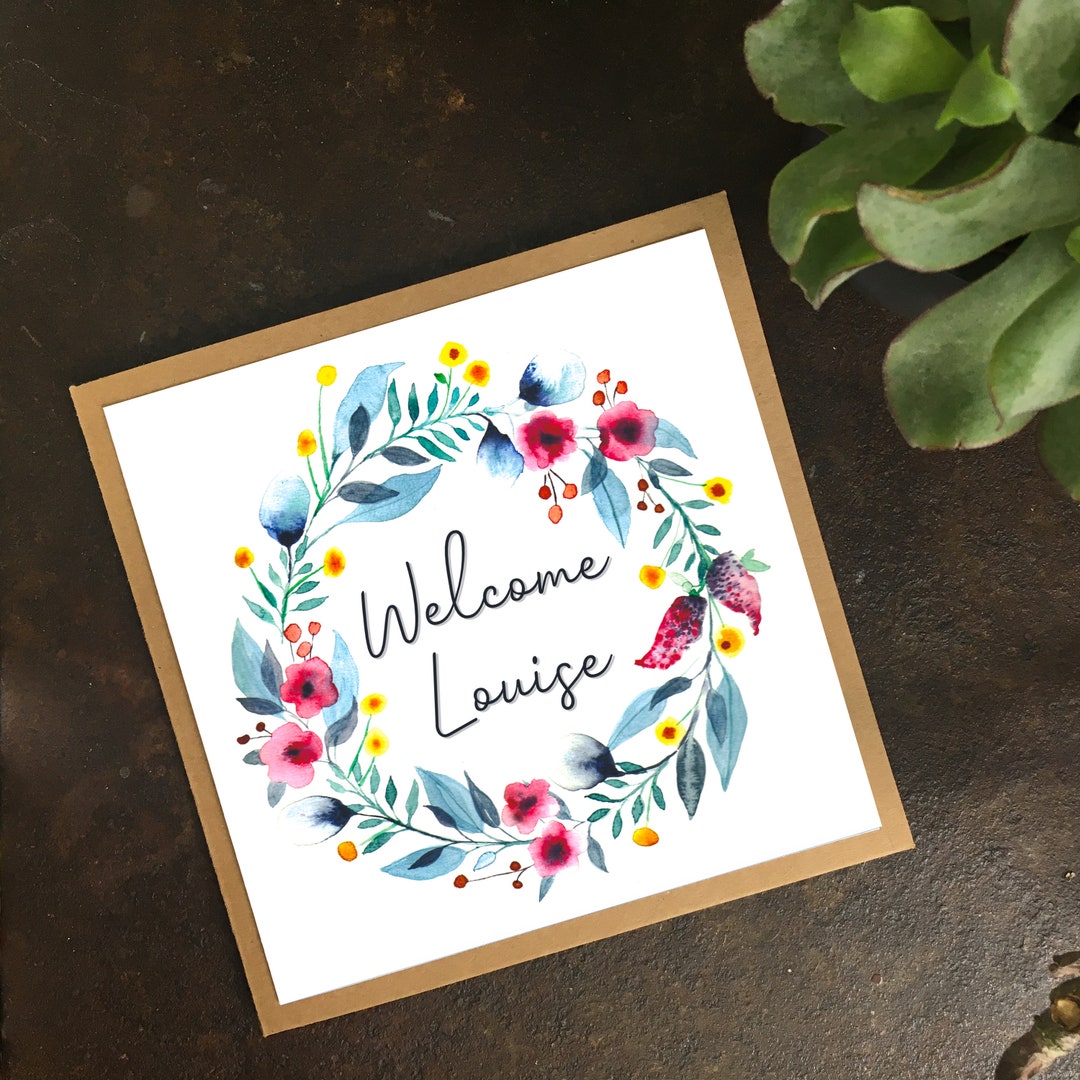 Personalised Welcome Card Welcome Pretty Welcome Card - Etsy