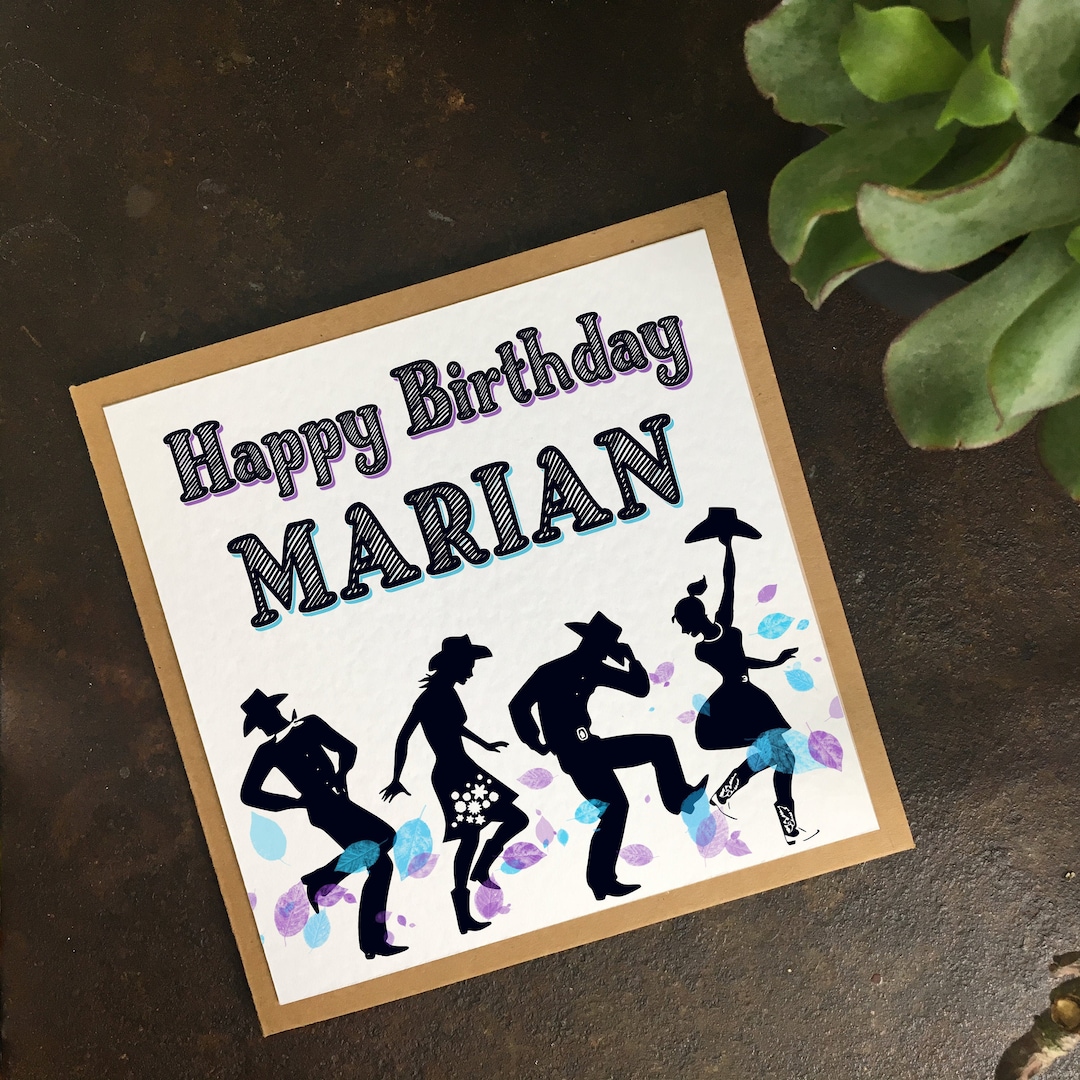 Line Dancing Birthday Card - Dance Card - Personalise Name - Line ...