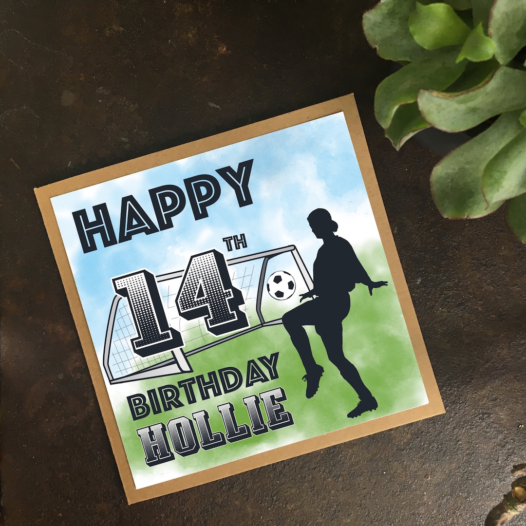 Girls Football Birthday Card Teen Girl Football Card Ladies Football ...