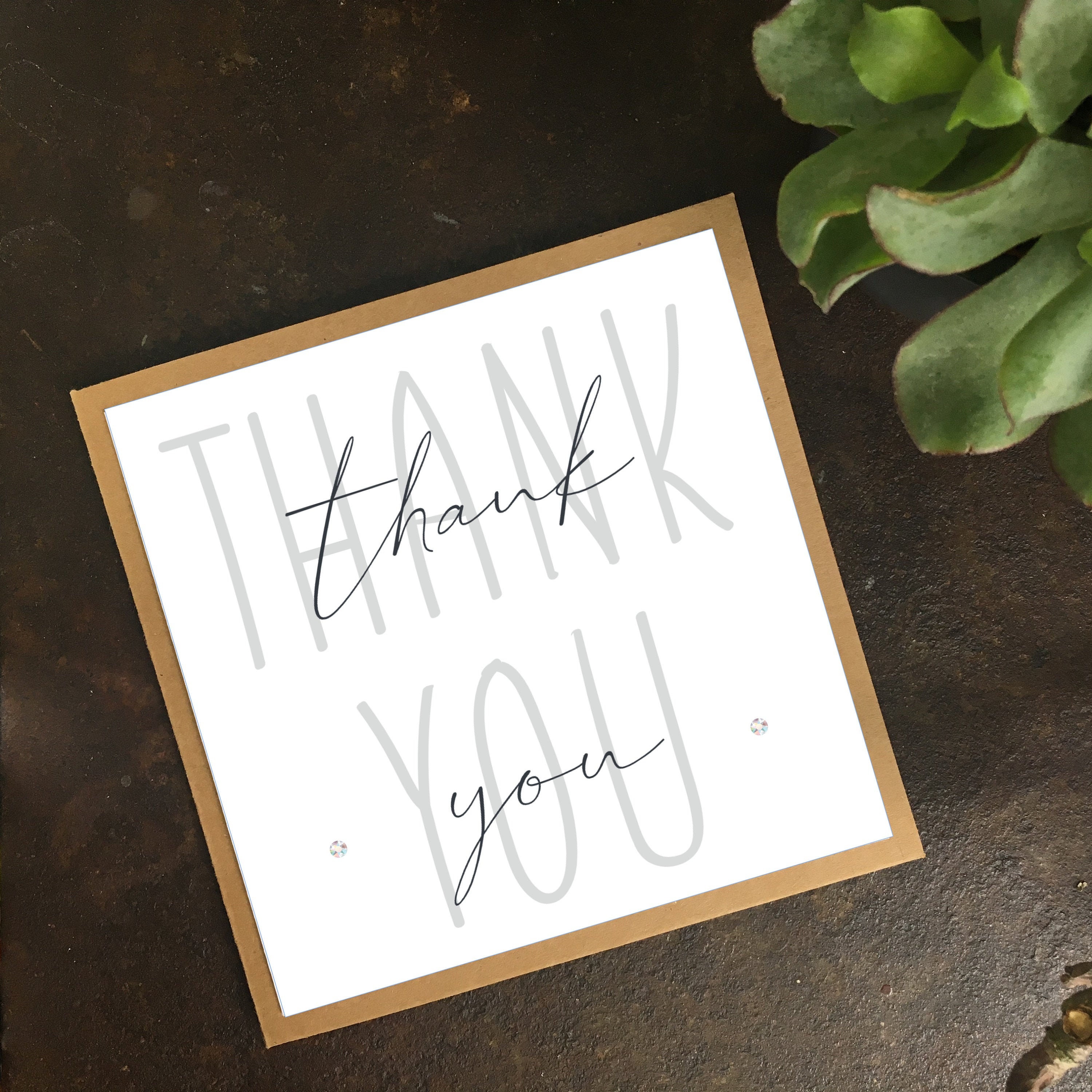 Tarjeta de agradecimiento Gracias Simple Gracias Sutil Sparkle Gracias ...