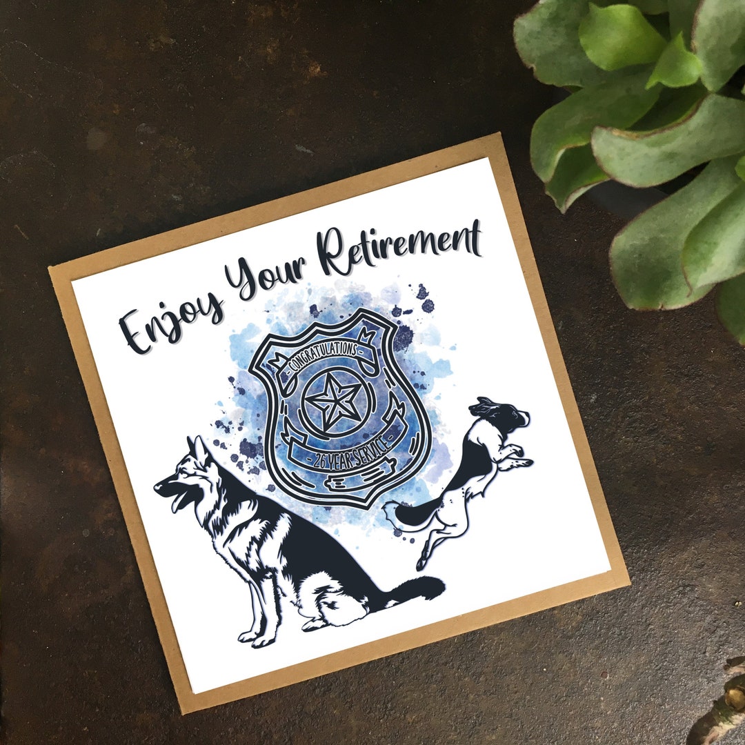 Police Retirement Card - Police Dog Trainer Retirement - Police Dog ...