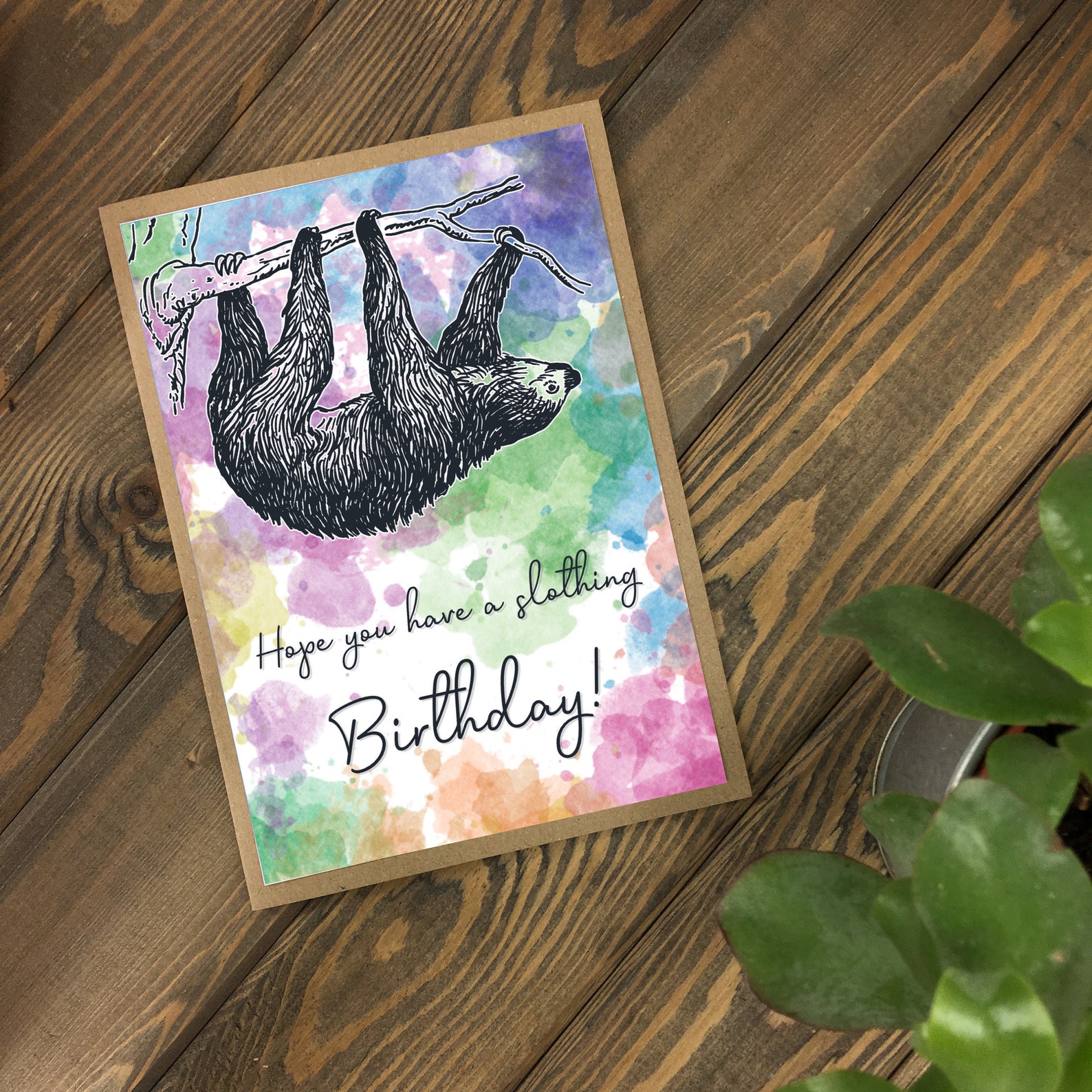 Sloth Card Sloth Birthday Card Sloth Birthday Slothe | Etsy