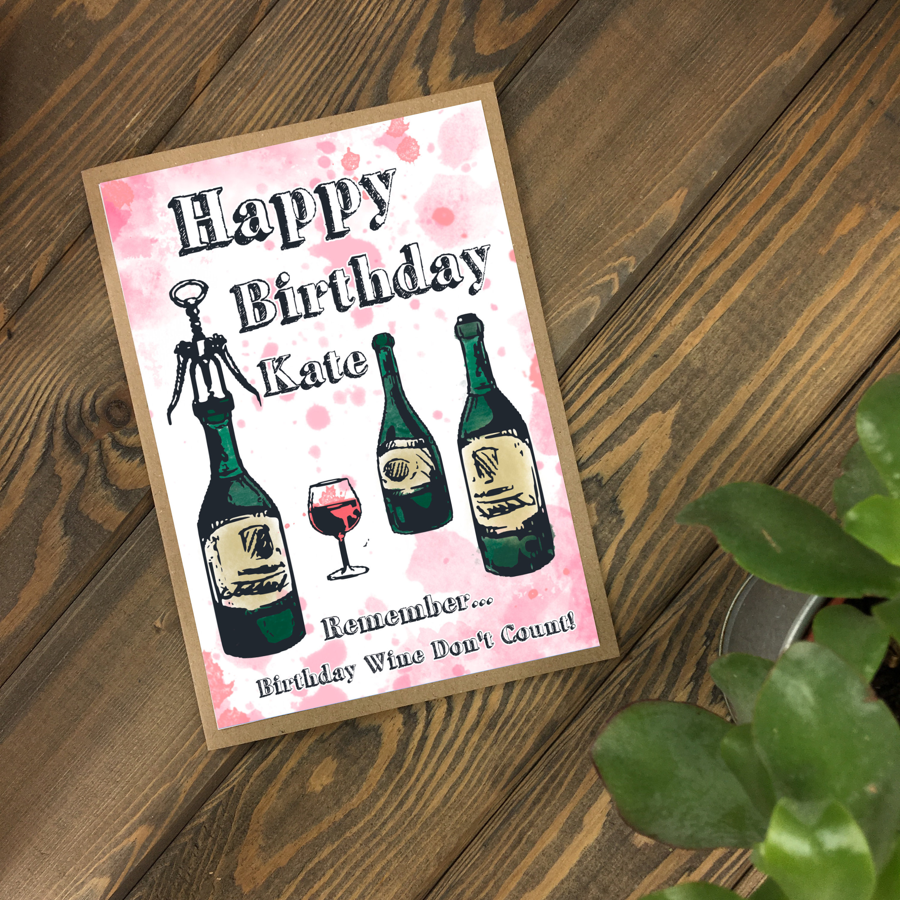 Personalised Birthday Card Wine Lover Birthday Card Wine | Etsy