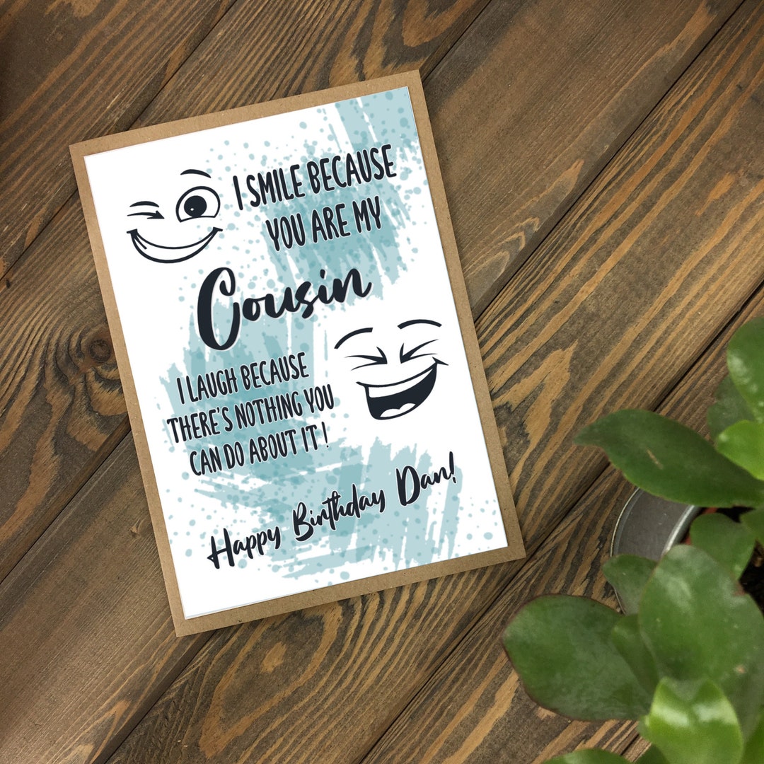 Cousin Card - Funny Cousin Card - Funny Birthday Card - Big Cousin ...