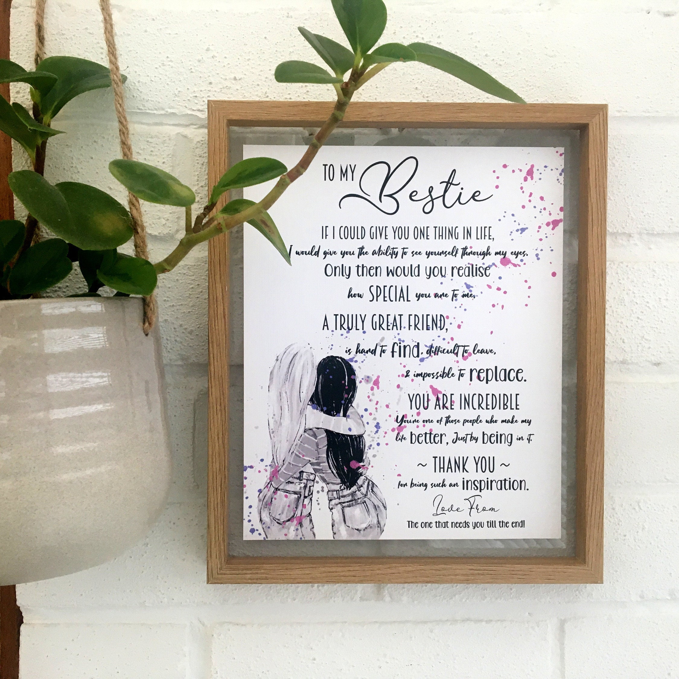 Best Friend Poem Print Bestie Poem Print Best Friend Gift - Etsy UK