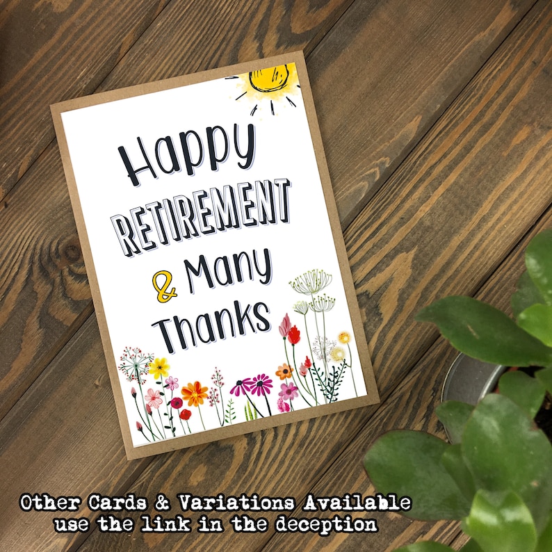 Retirement Card - Happy Retirement - Pretty Retirement Card - Feminine ...