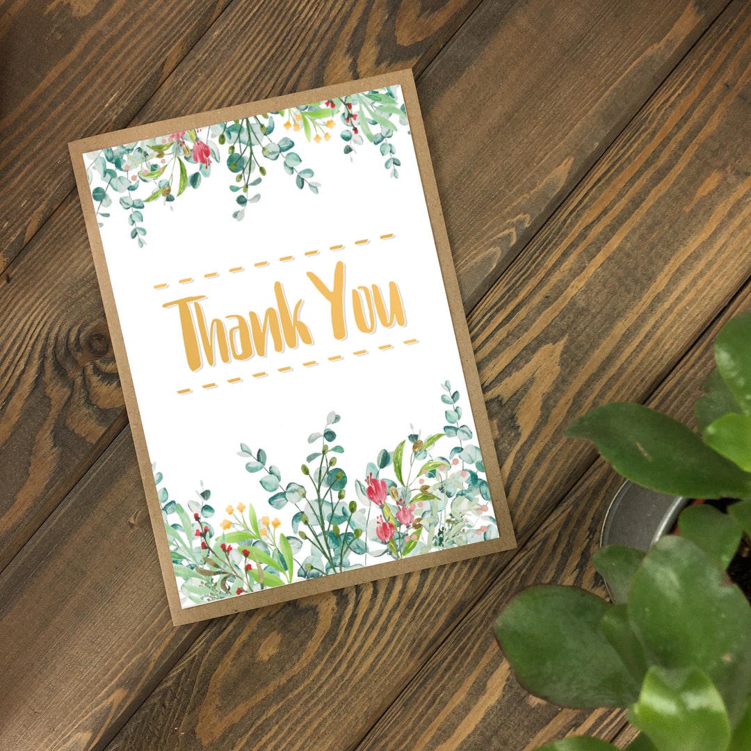 Pretty Thank You Card Thank You Card Thank You Simple Thank You Subtle ...