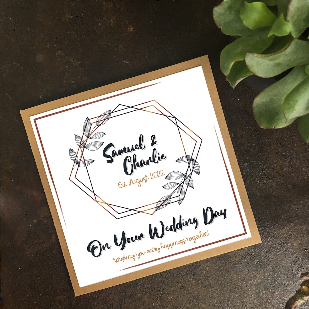 Same Sex Wedding Card Gender Neutral Wedding Card Personalised Wedding