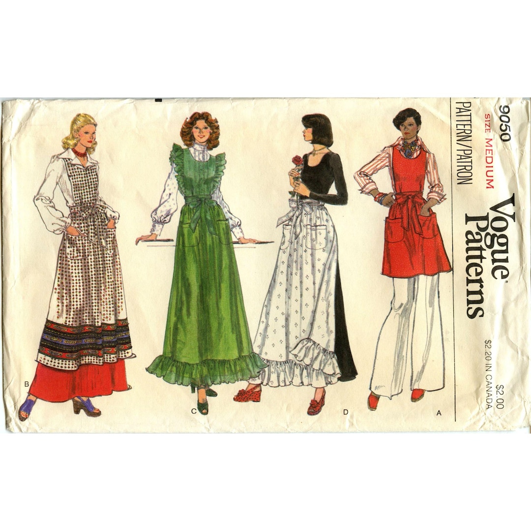 Vogue 9050 Womens Apron Sewing Pattern Medium 11 Pieces Vintage Misses ...