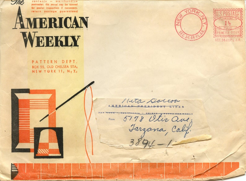 Vintage American Weekly Sewing Pattern 3894 Misses' Dress and Bolero ...