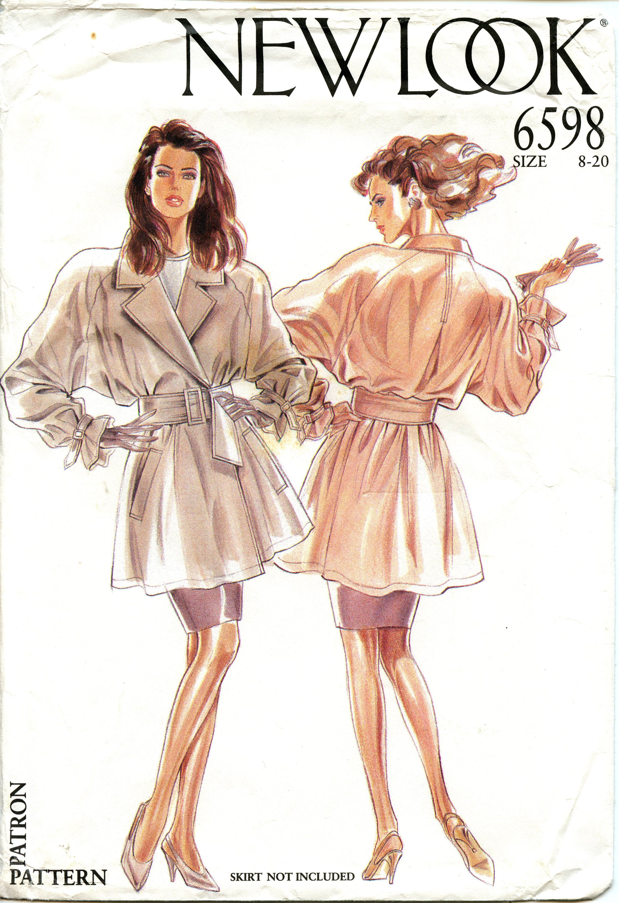 New Look Sewing Pattern 6598 Misses' Loose Fitting Short Coat With Belt ...