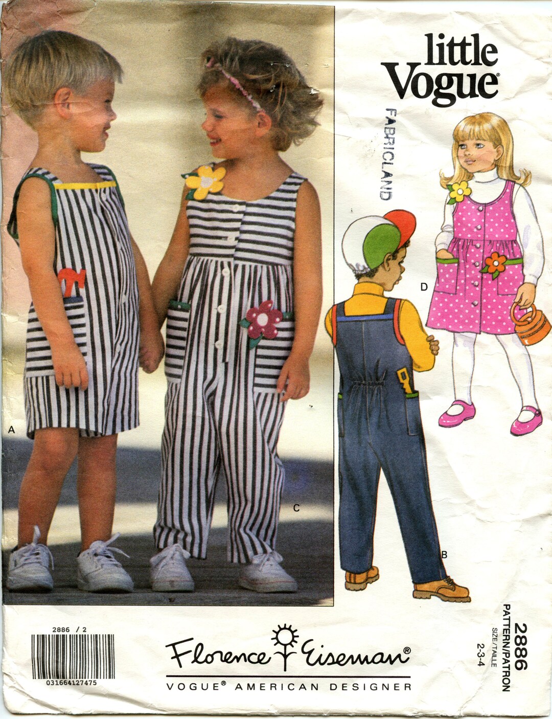 Little Vogue Sewing Pattern Toddlers' Jumpsuit and Jumper Sizes 2-3 Cut ...