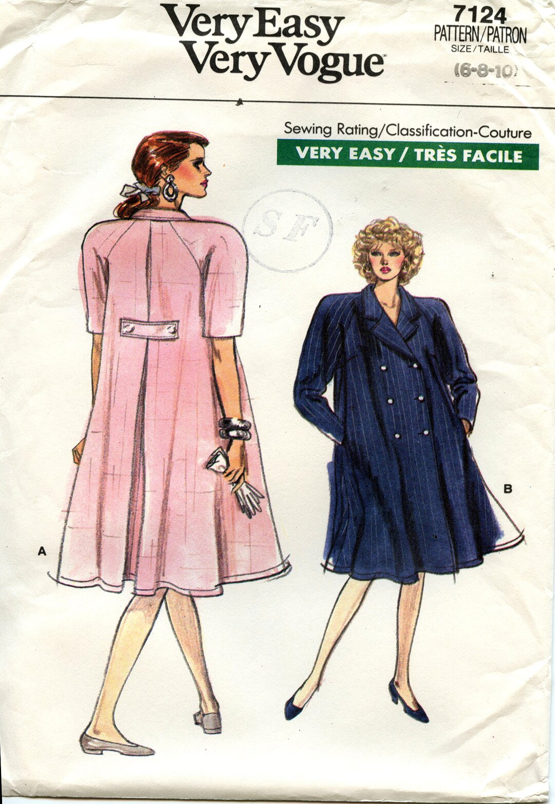 Vogue Sewing Pattern 7124 Misses' Double Breasted Maternity Dress Sizes ...