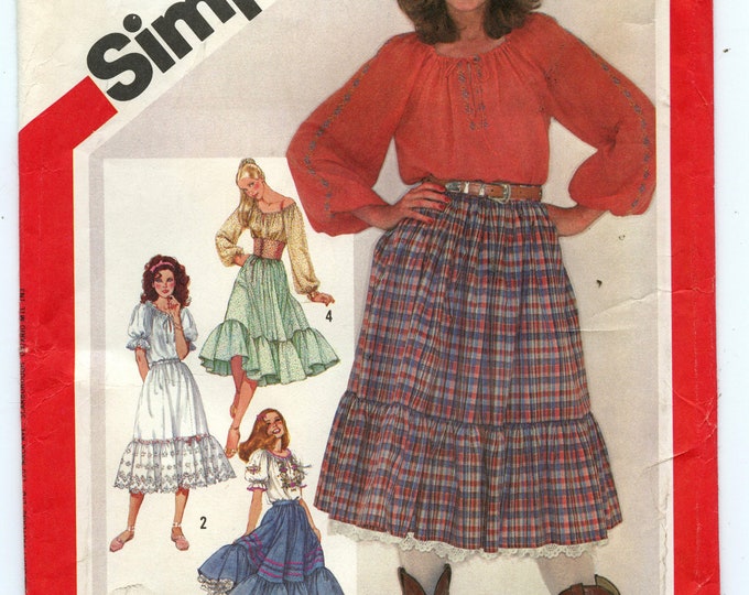 Uncut Vintage Simplicity Sewing Pattern 5283 Misses' 1980's Peasant Top ...