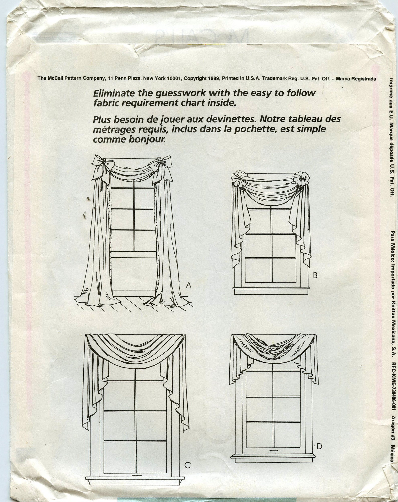 Vintage Mccall's Home Decor Sewing Pattern 4621 Window Treatment Ideas ...