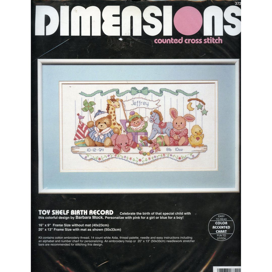 Dimensions Counted Cross Stitch Kit Toy Shelf Birth Record - Etsy