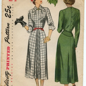 1948 Vintage Simplicity Sewing Pattern 2619 Misses' One-piece Party ...