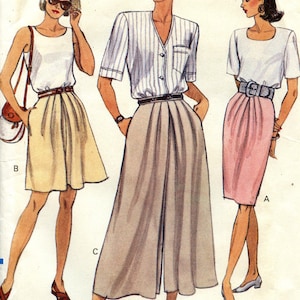 Very Easy Very Vogue Sewing Pattern 7975 Misses' Tapered Skirt, Lower ...
