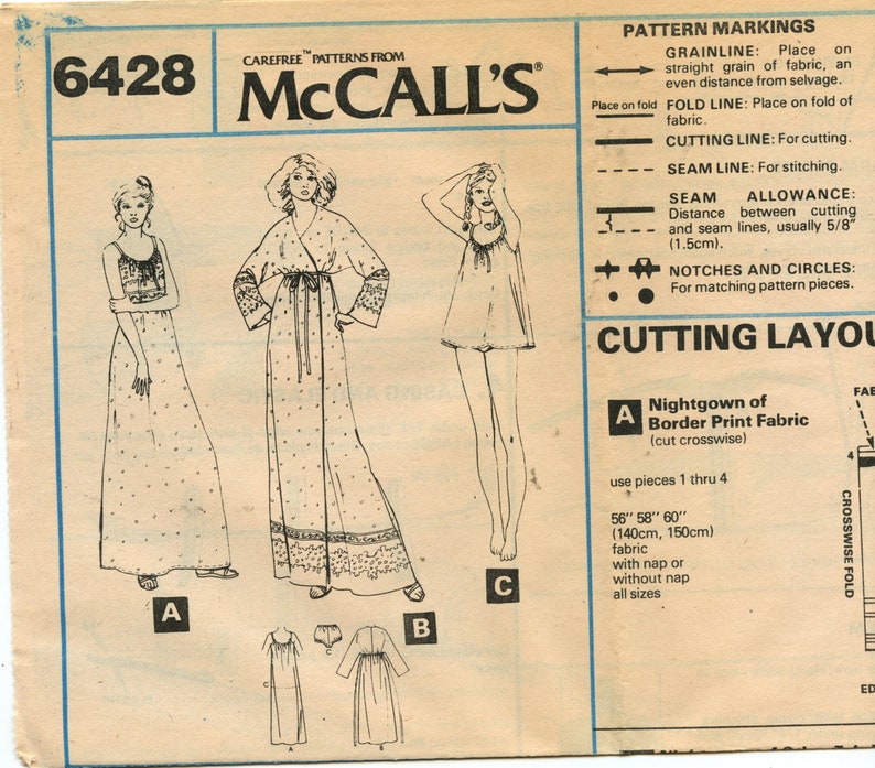 Vintage Mccall's Sewing Pattern 6428 Misses' Wrap - Etsy