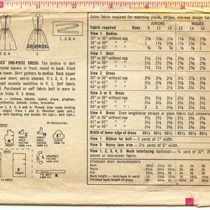 Vintage 1964 Simplicity Pattern 5510 Junior Party One-piece Dress ...