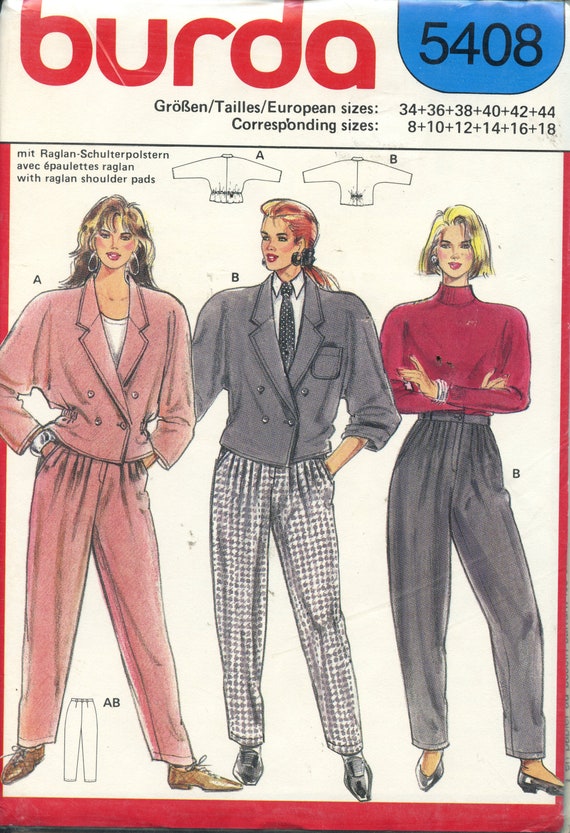 Vintage Burda Sewing Pattern 5408 Misses' Jacket With | Etsy