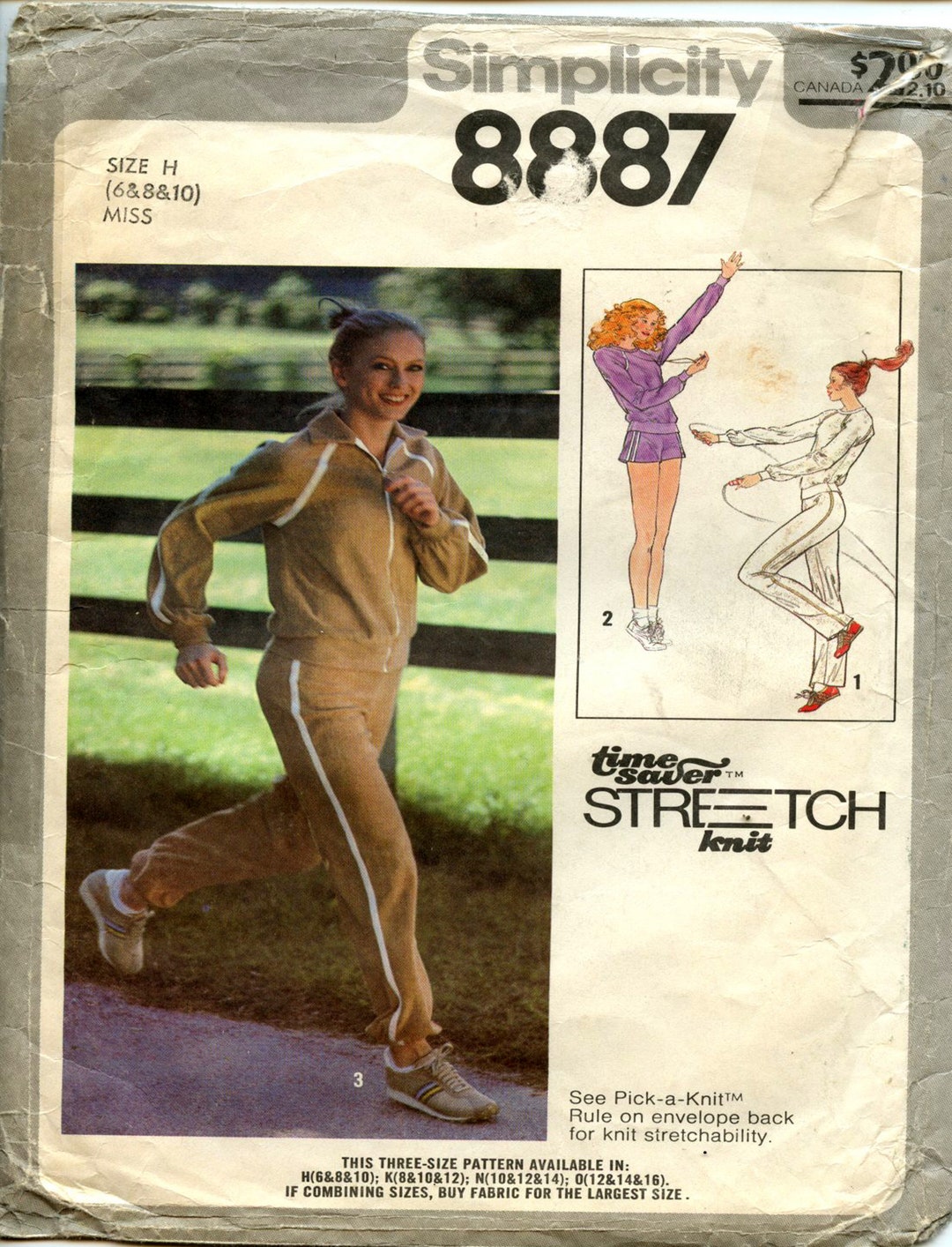 Vintage Simplicity Pattern 8887 Misses' Tracksuit Jogging Outfit ...