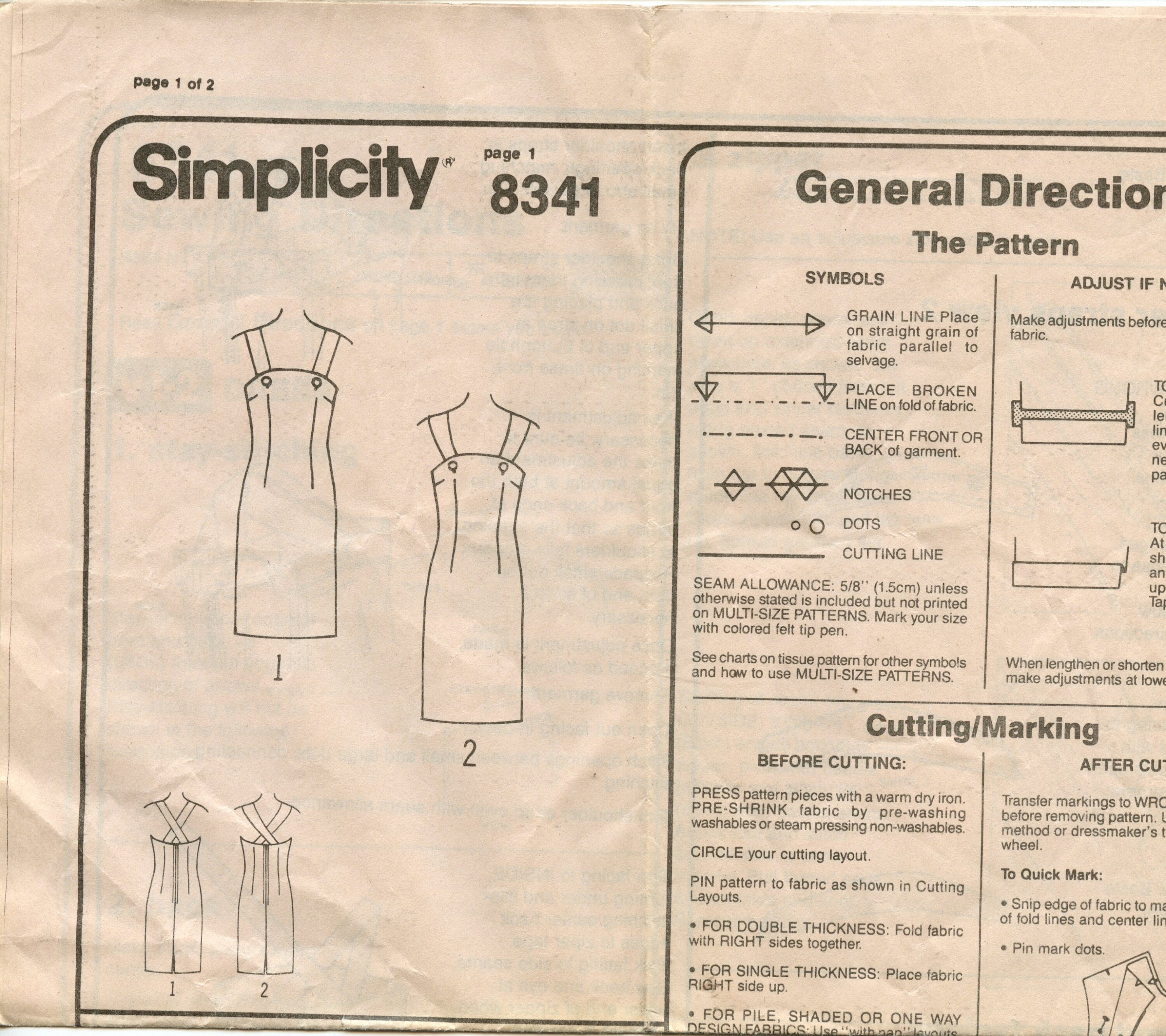 Simplicity Sewing Pattern 8341 Misses' Fitted Dress With Shoulder ...