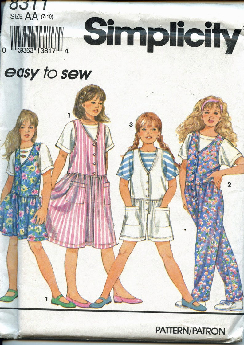 Simplicity Sewing Pattern 8311 Girl's Jumpsuit in Two Lengths, Jumper ...