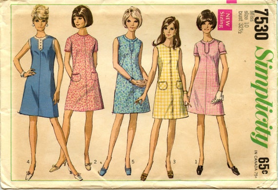 Vintage Simplicity Sewing Pattern 7530 Misses' 60's | Etsy
