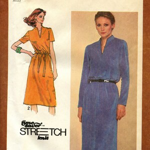 Vintage Simplicity Pattern 9596 Misses' Pullover Dress Stretch Knit ...