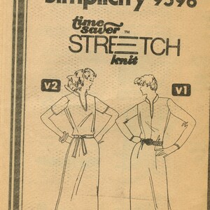 Vintage Simplicity Pattern 9596 Misses' Pullover Dress Stretch Knit ...
