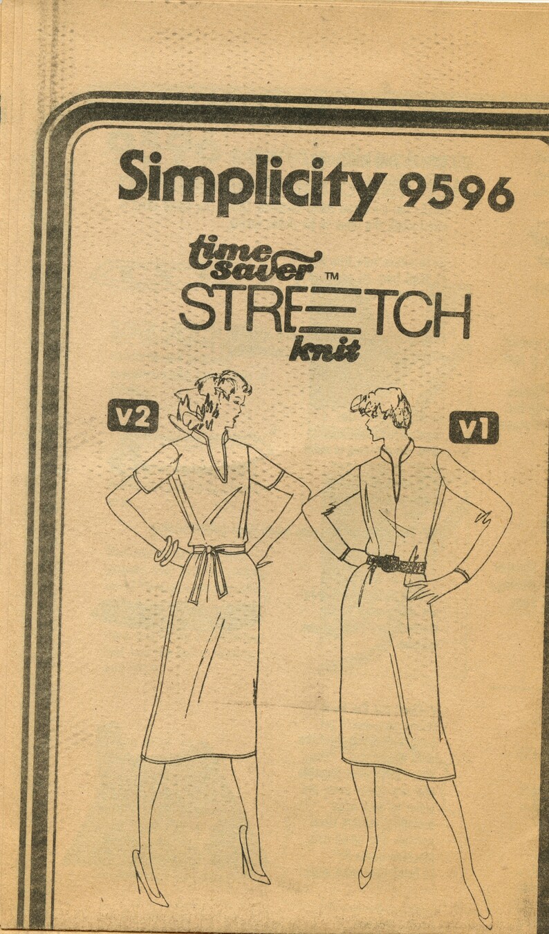 Vintage Simplicity Pattern 9596 Misses' Pullover Dress - Etsy