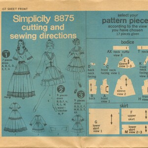 Vintage Simplicity Sewing Pattern 8875 Misses' 70's Dress With Flares ...