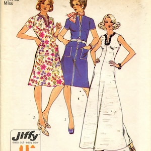 Easy Vintage Simplicity Sewing Pattern 6339 Misses' 1970's Dress in Two ...