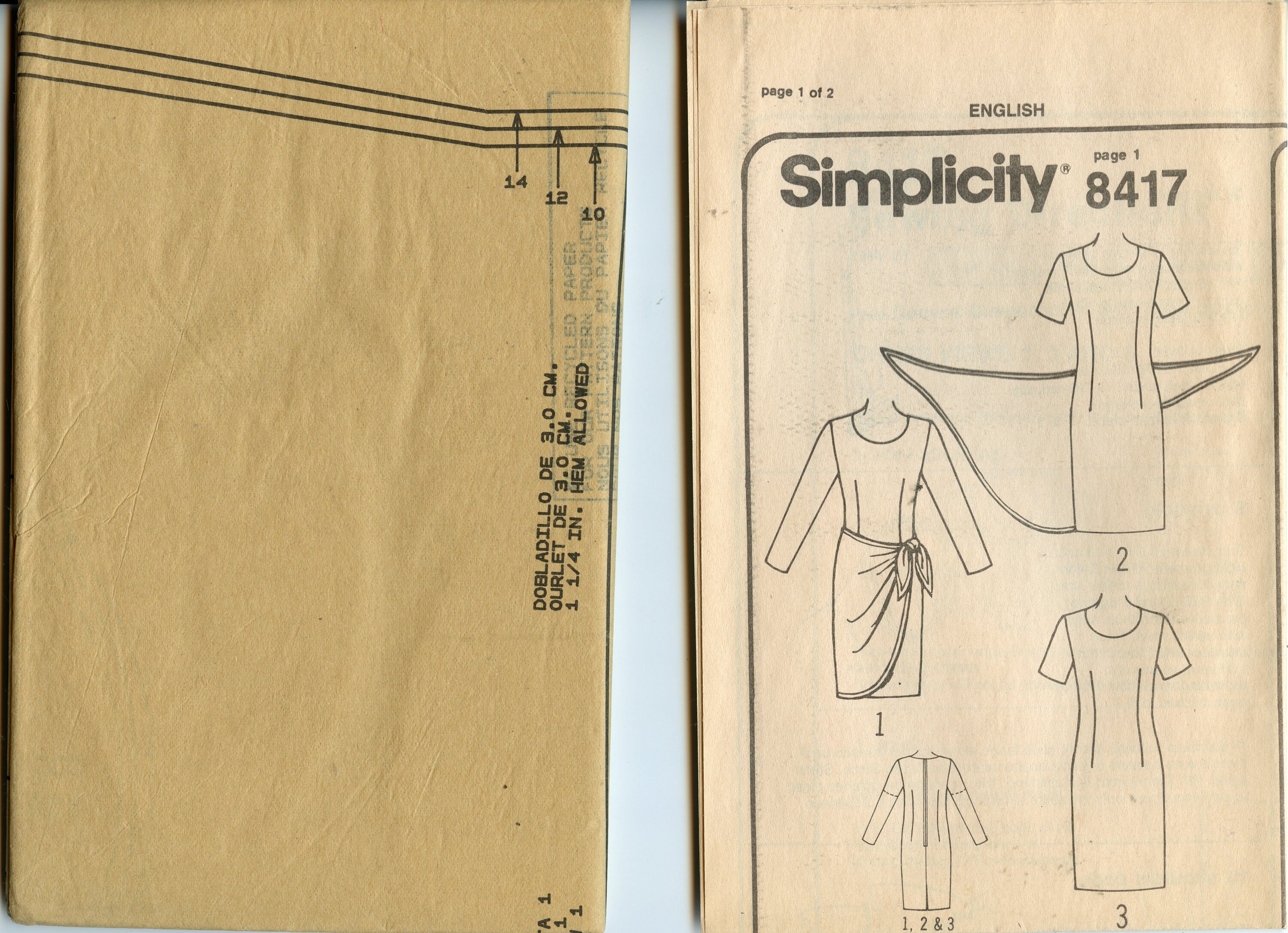 Simplicity Sewing Pattern 8417 Misses' Slim Dress With Tie on Front ...