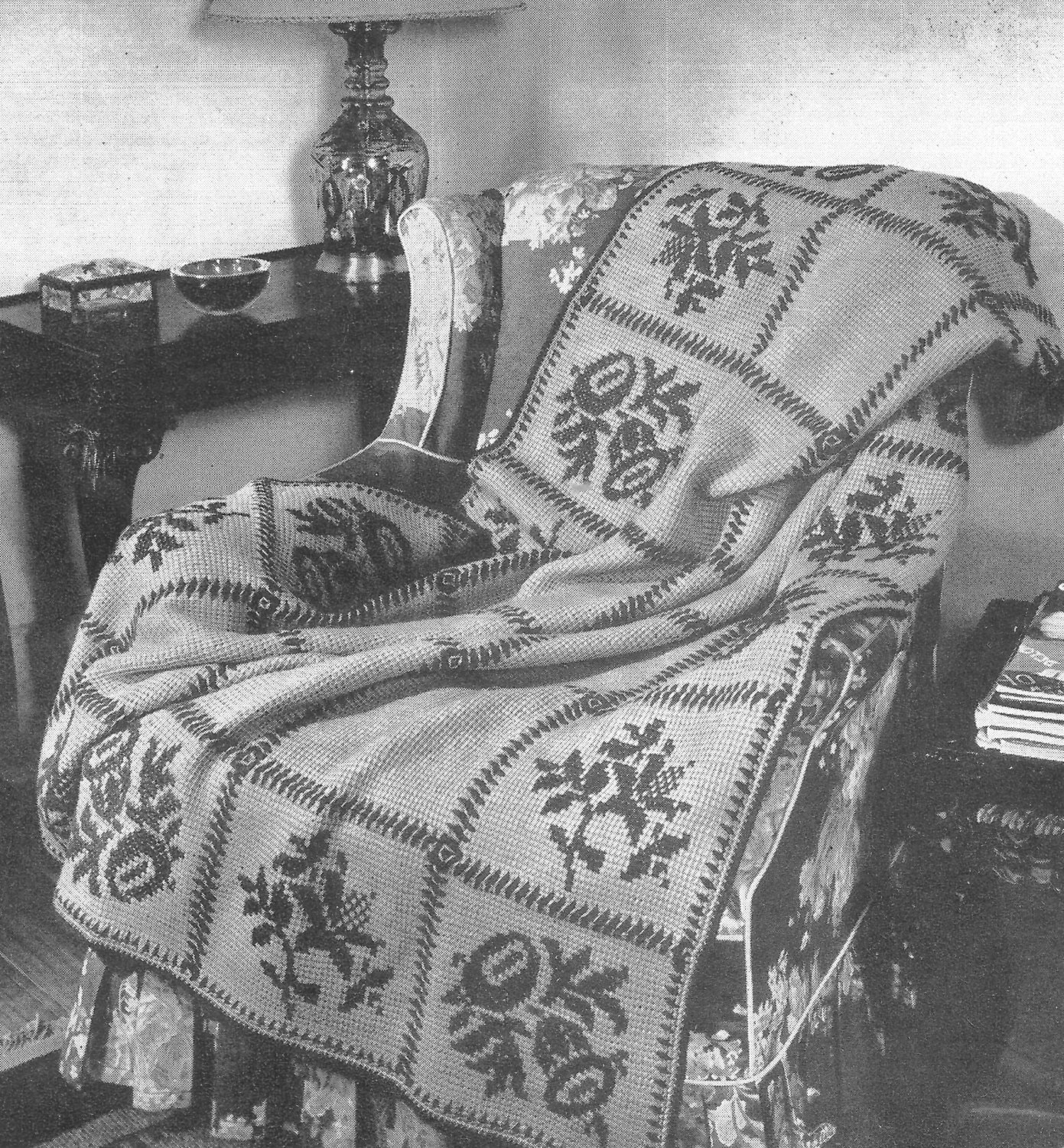 Vintage 1940s,crochet Blanket,crochet Pattern,afghan Pattern,blanket ...