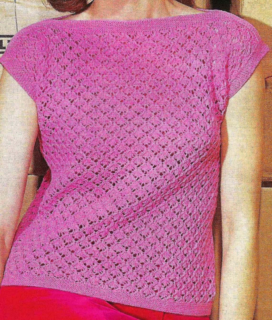 Vintage Knit Lace Top Pattern for Women With Capped Sleeve, PDF Instant ...