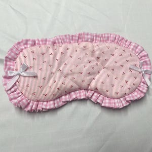 Padded Quilted Ruffle Eye Mask| for Sleep| Women's Coquette Style ...