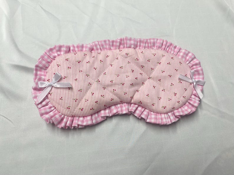 Padded Quilted Ruffle Eye Mask| for Sleep| Women's Coquette Style ...