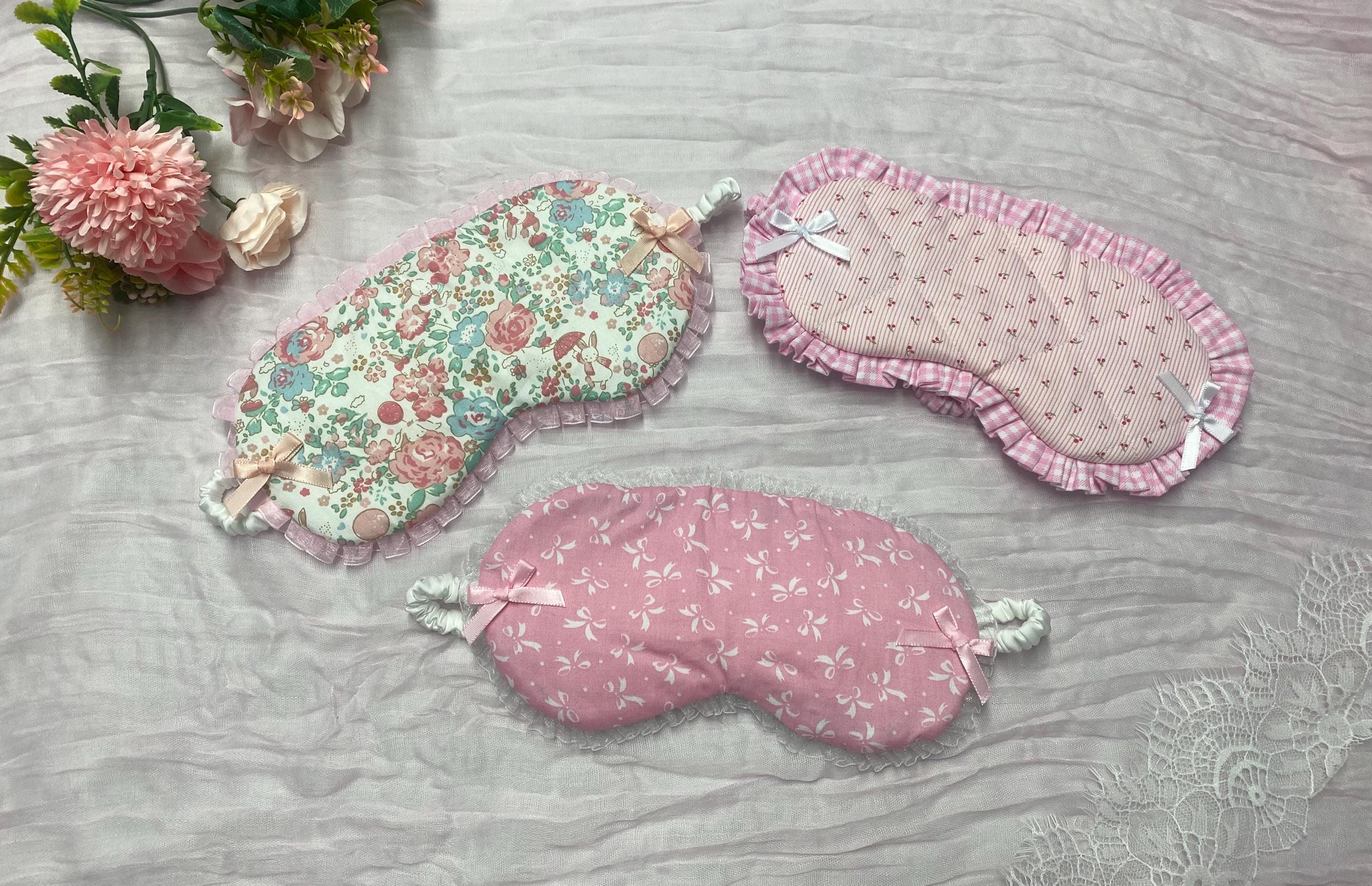 Padded Quilted Ruffle Eye Mask| for Sleep| Women's Coquette Style ...
