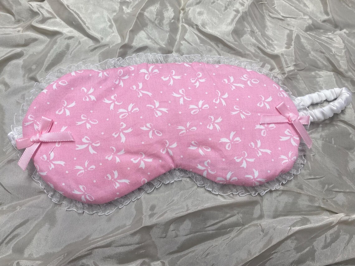 Padded Quilted Ruffle Eye Mask| for Sleep| Women's Coquette Style ...