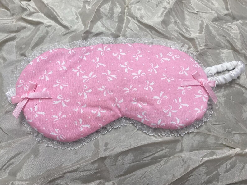 Padded Quilted Ruffle Eye Mask| for Sleep| Women's Coquette Style ...