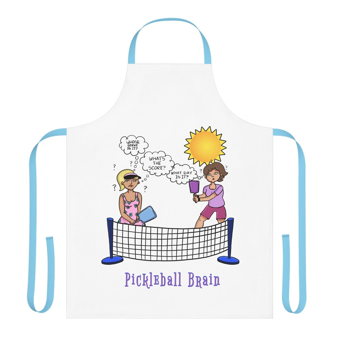 PICKLEBALL BRAIN Funny Pickleball APRON, Funny Pickleball Gift ...