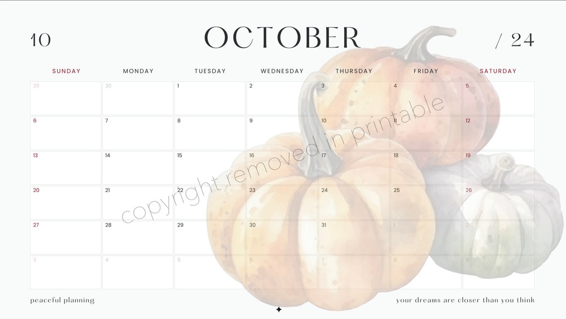 2024 Clean Botanical Calendar Printable I Minimal April - December I Q2 ...
