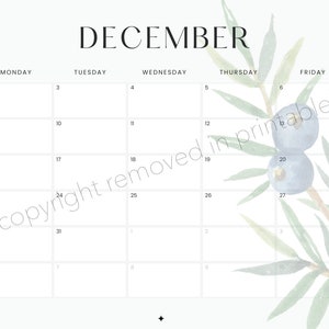 2024 Clean Botanical Calendar Printable I Minimal April - December I Q2 ...