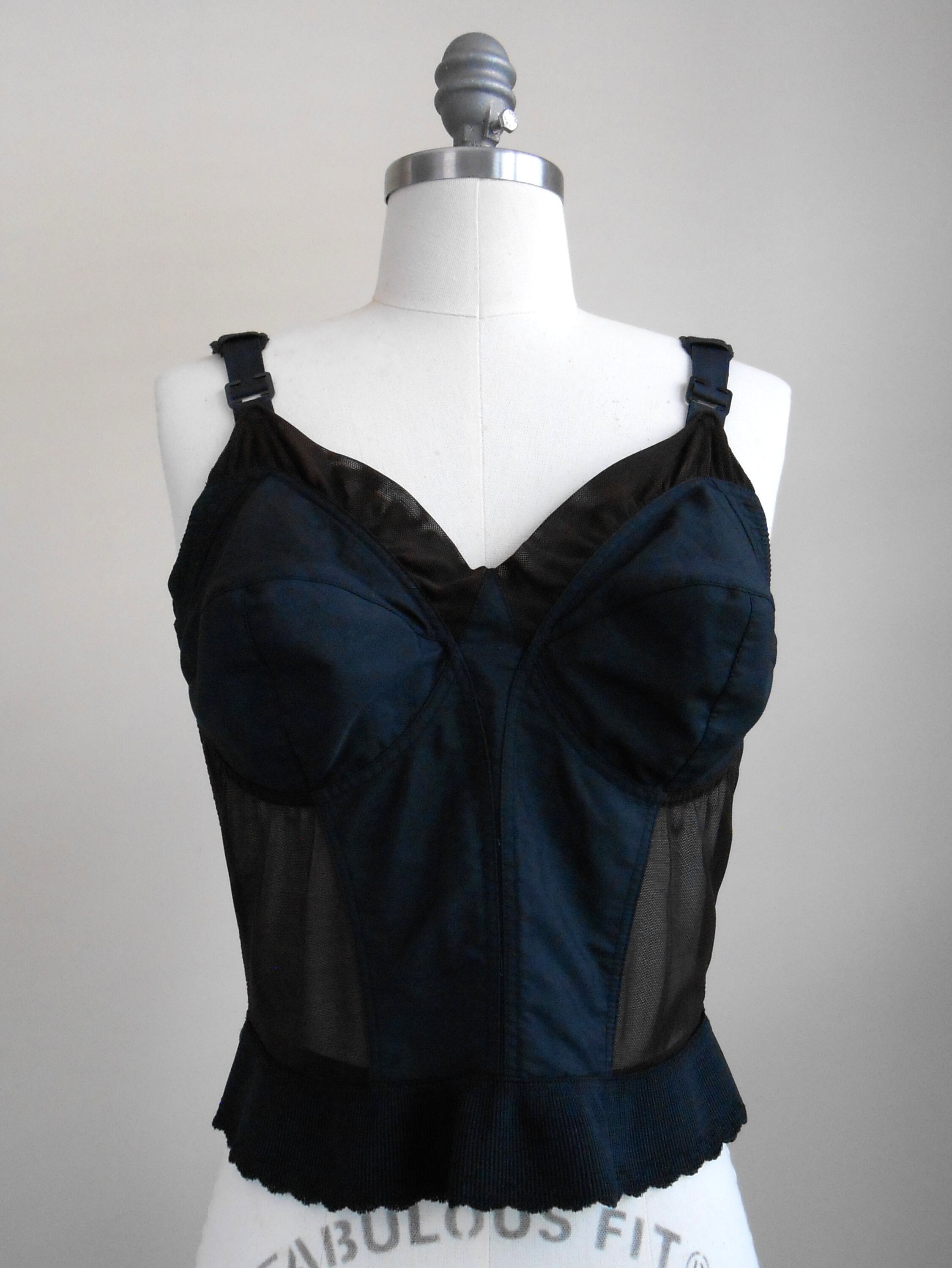 70s Vintage Bra Bullet Bra Black Brown Mesh 36C 70s Compliment Bra ...