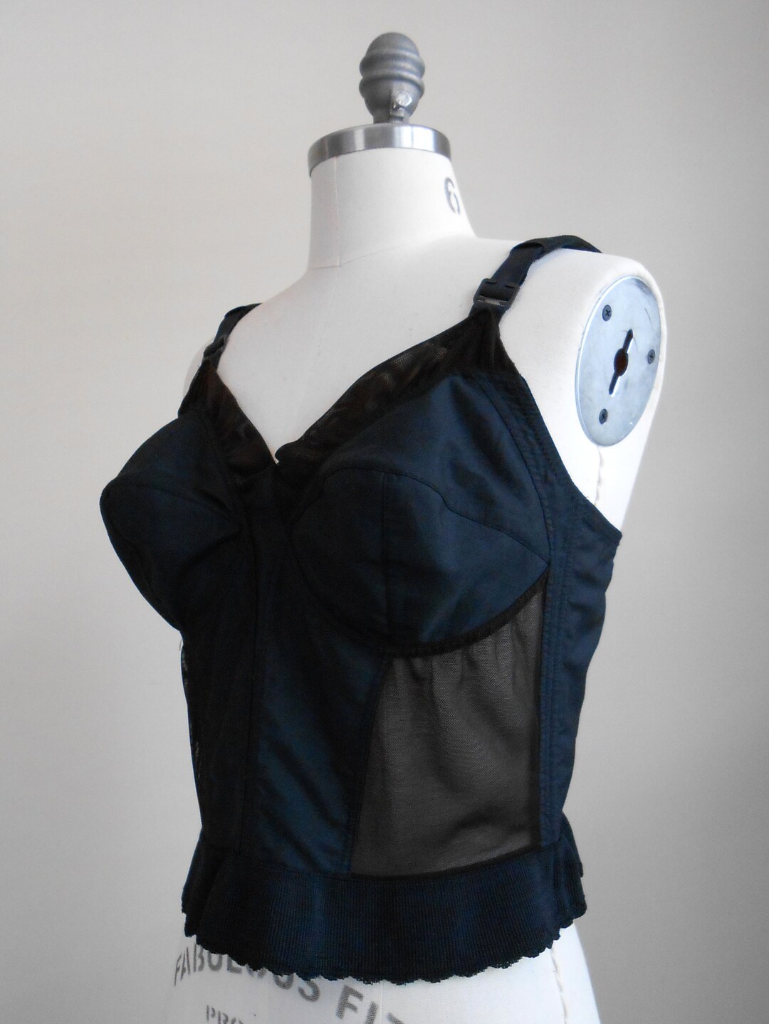 70s Vintage Bra Bullet Bra Black Brown Mesh 36C 70s Compliment Bra ...