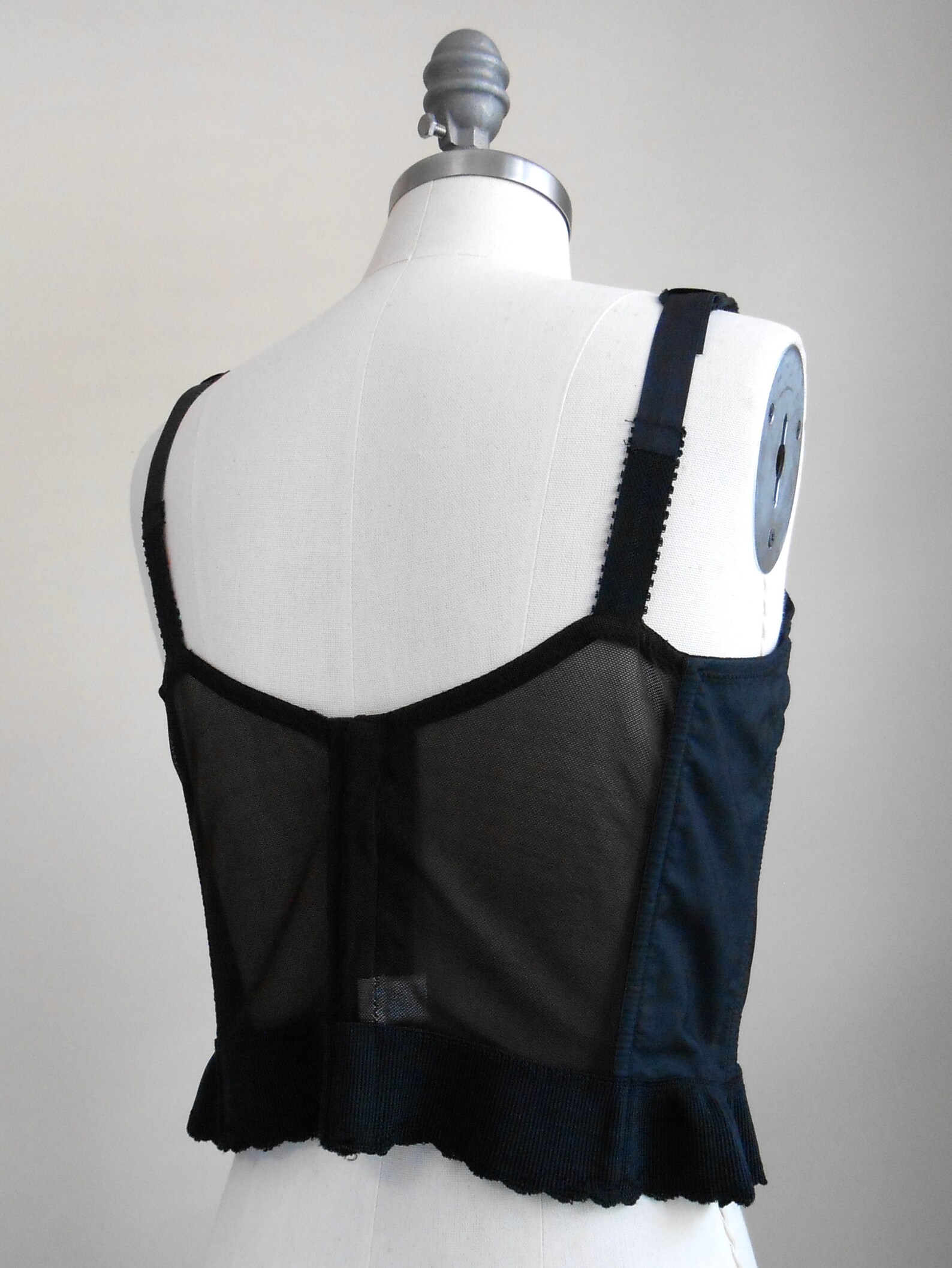 70s Vintage Bra Bullet Bra Black Brown Mesh 36C 70s Compliment Bra ...