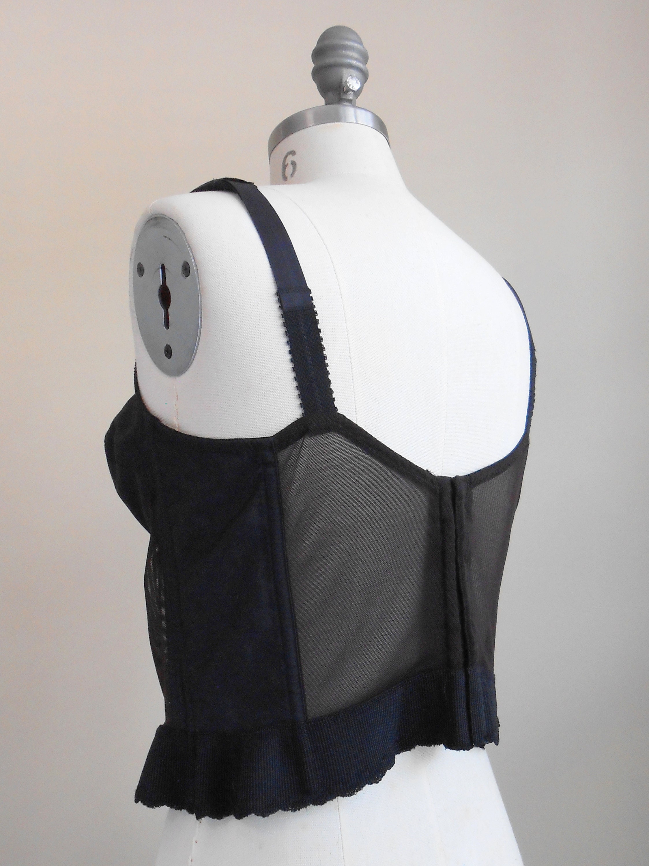 70s Vintage Bra Bullet Bra Black Brown Mesh 36C 70s Compliment Bra ...