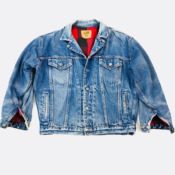 Sale > blue jean jacket with flannel lining > in stock